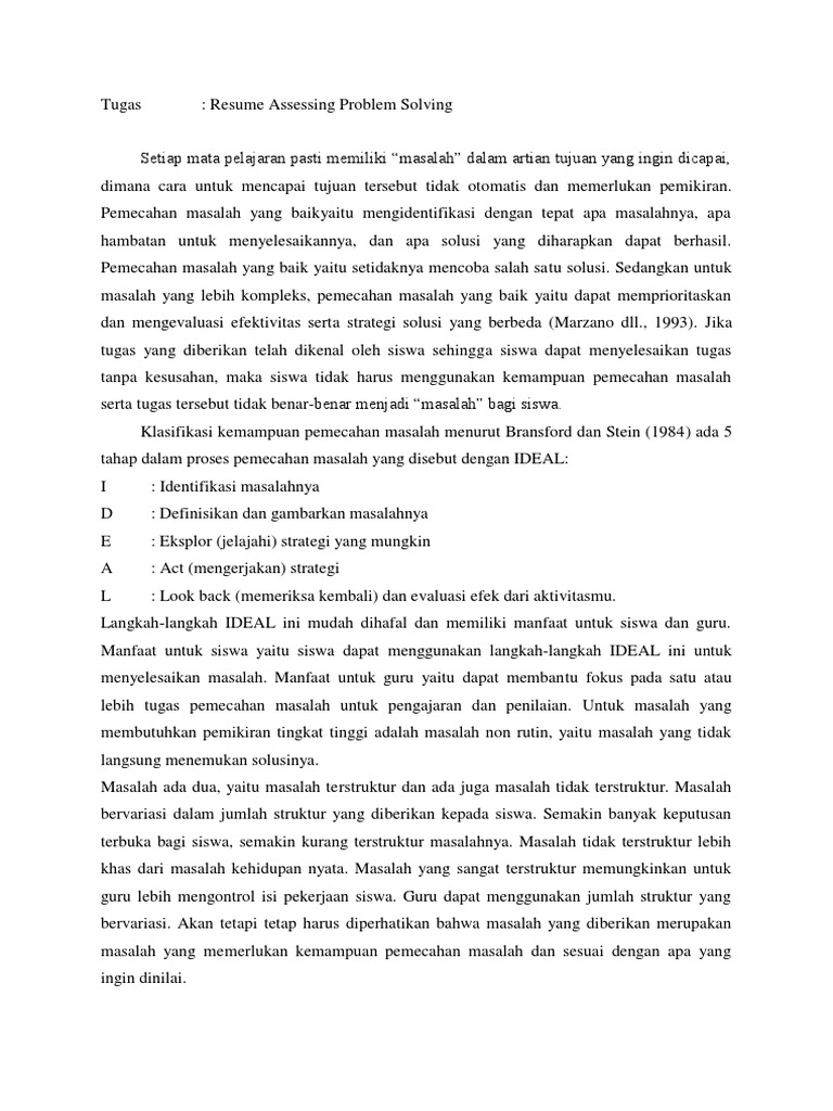 Assessing Problem Solving | PDF