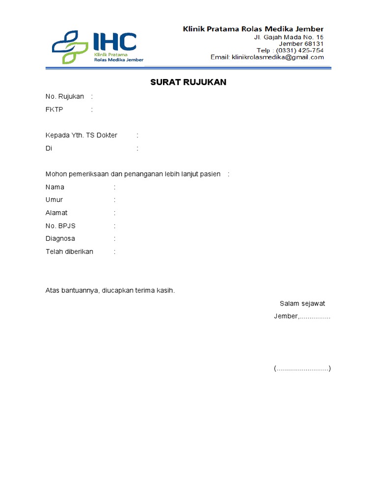 Surat Rujukan TB | PDF