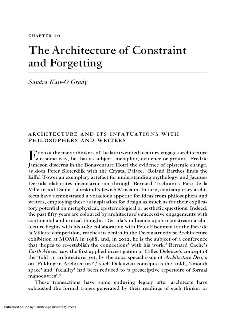 Architecture of Constraint and Forgetting | PDF | Gilles Deleuze