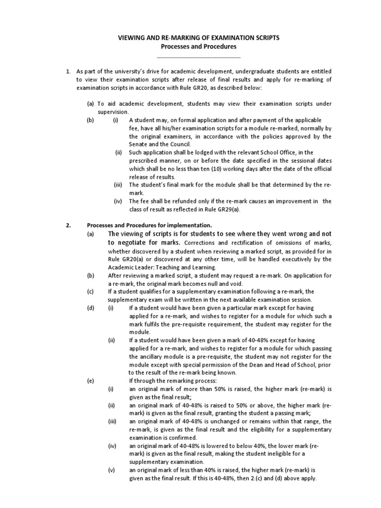 Viewing and Re-marking Exam Scripts | PDF | Justice | Crime & Violence