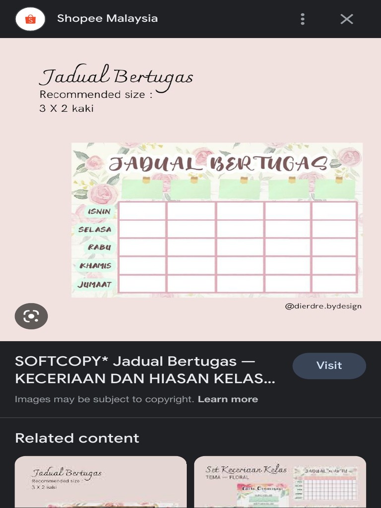 Template Jadual Bertugas Kelas Boleh Edit - Google Search | PDF