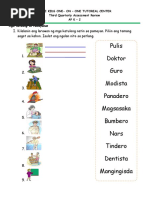 worksheet-GRADE 1 - Miyembro NG Pamilya - AP | PDF