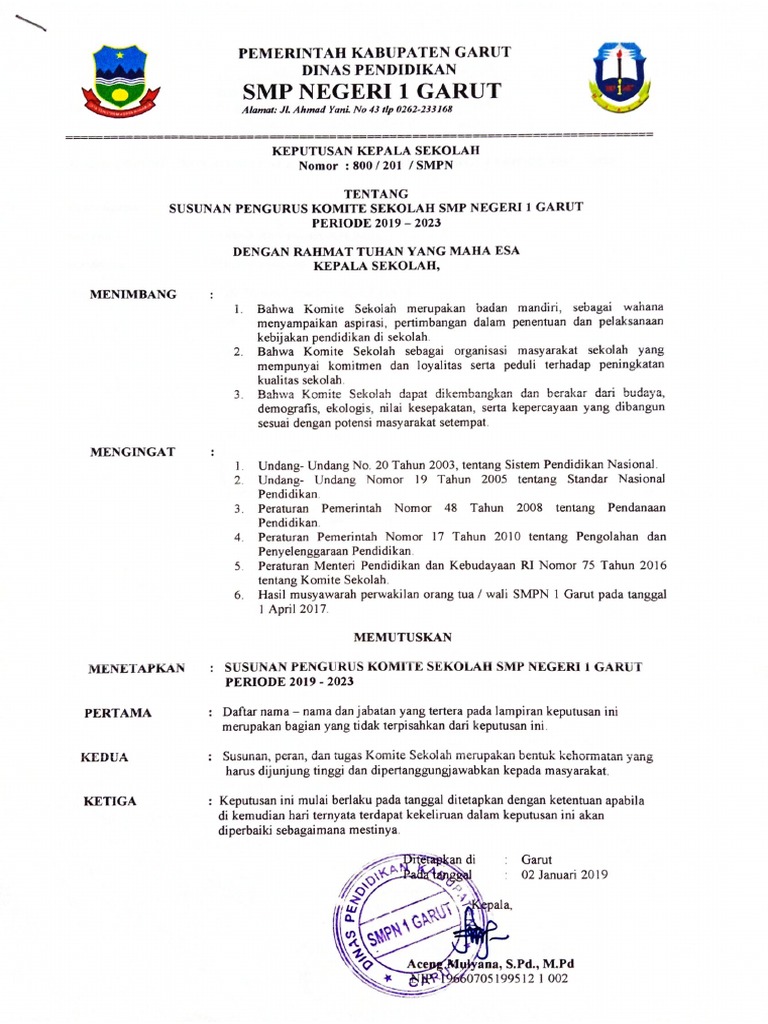 Contoh SK Komite | PDF