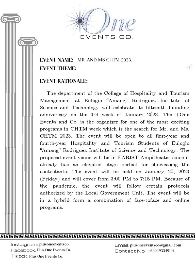 BSTM 3 1 Mr. and Ms. CHTM Concept Paper | PDF | Facebook | Poster