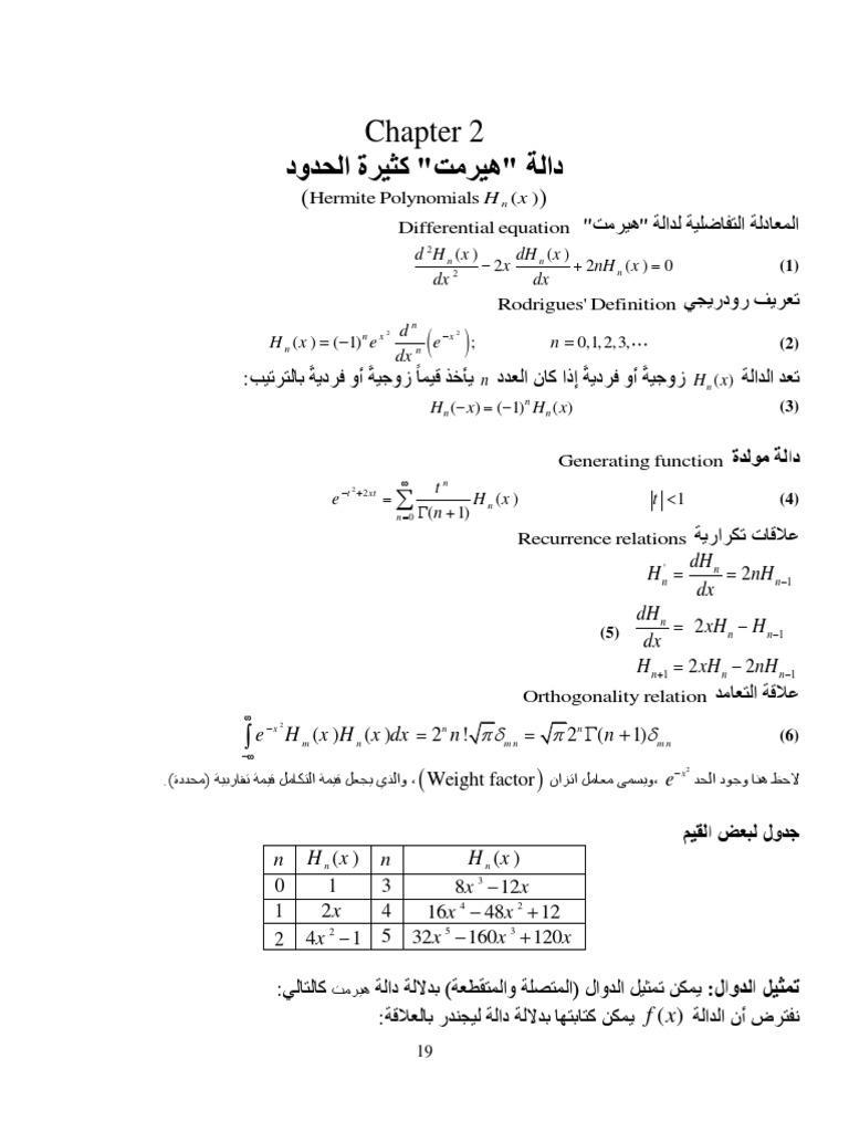 Hermite Functions And Polynomials Pdf