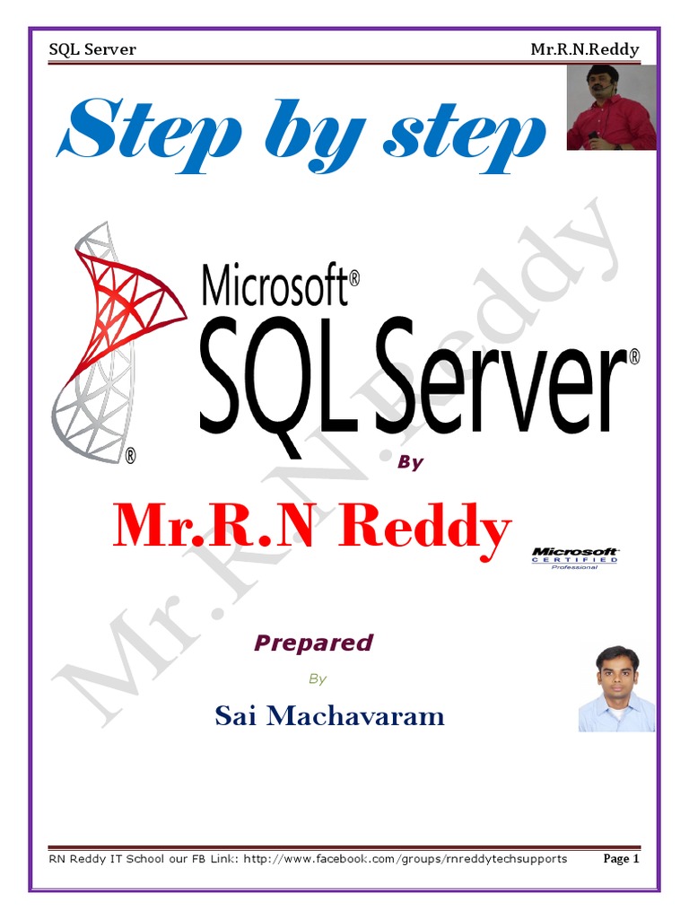 SQL Server by RN Reddy | PDF | Relational Database | Databases SQL Server by RN Reddy | PDF | Relational Database | Databases