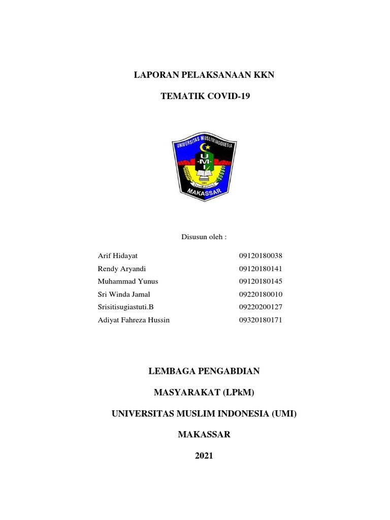 Laporan KKN Tematik Covid-19 UMI Di Desa Pasui | PDF
