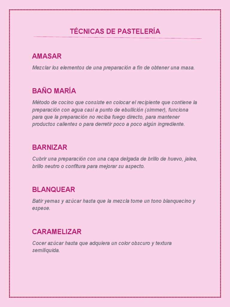 TÉCNICAS DE PASTELERÍA | PDF | Postres | Cocina