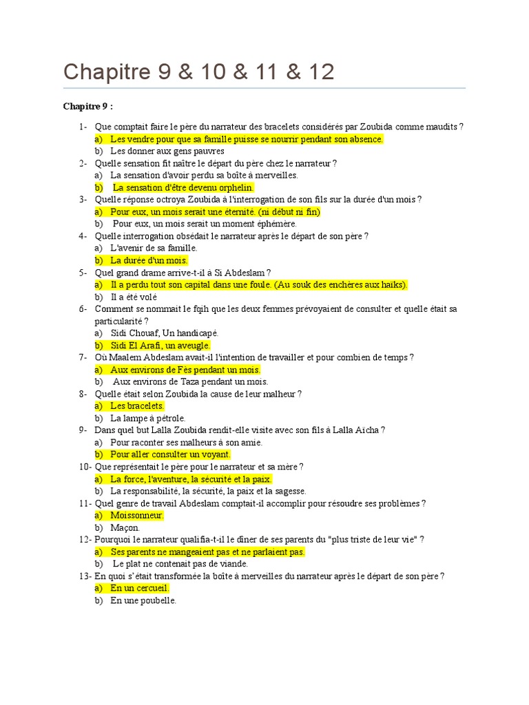 Résumé des chapitres 9 à 12 | PDF