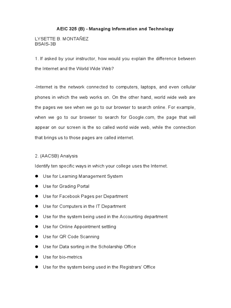 Aeic 325 Quiz 7 | PDF | Computers