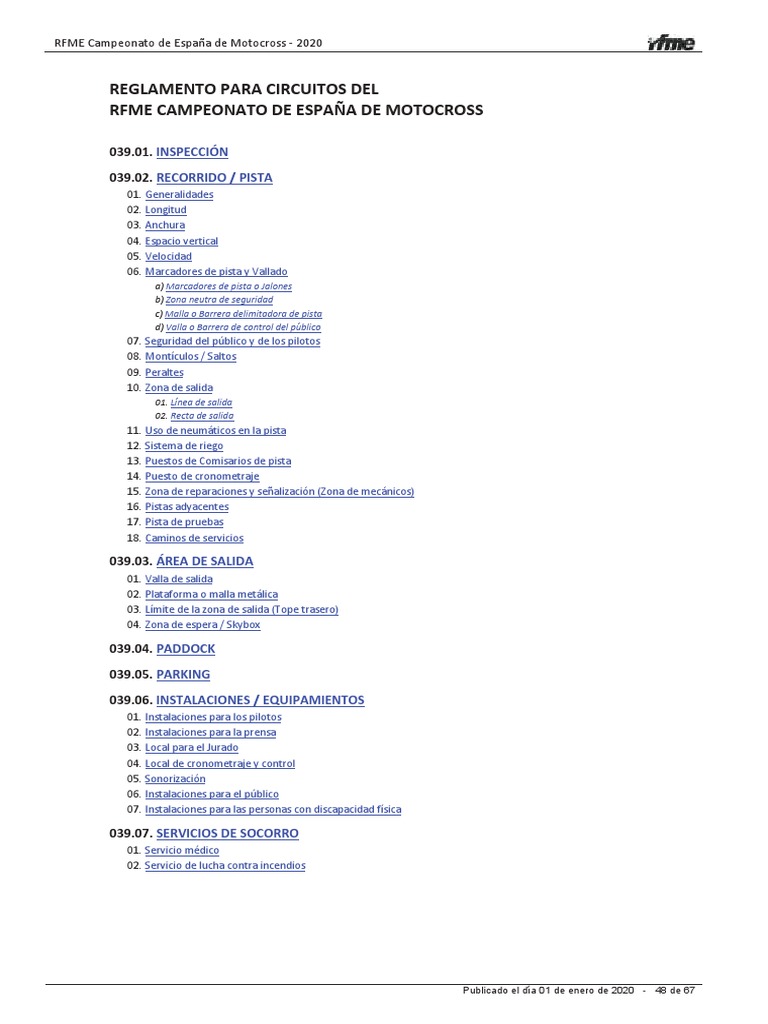 Normativas Circuitos MX RFME 2020 Compressed | PDF | Agua | España