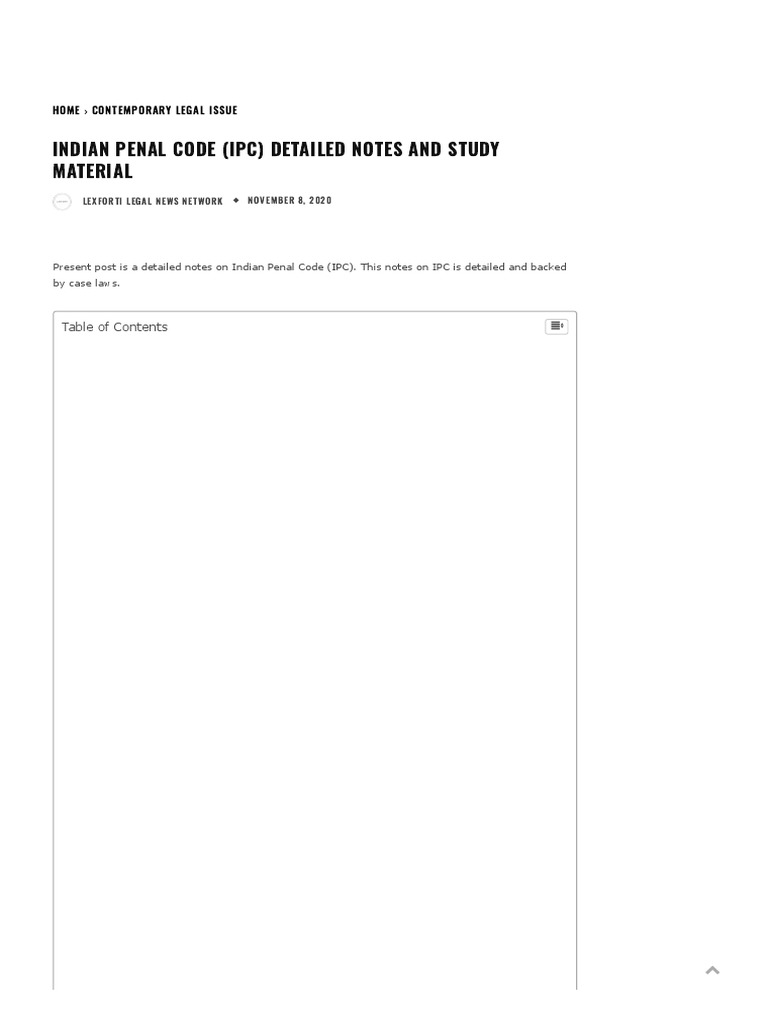 A Comprehensive Study of the Indian Penal Code: Elements of Crime ...