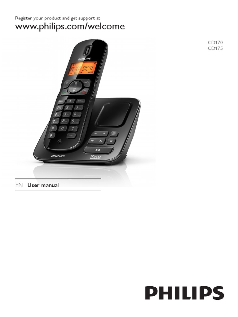 Philips Dect Cd170 | PDF | Battery Charger | Telephone