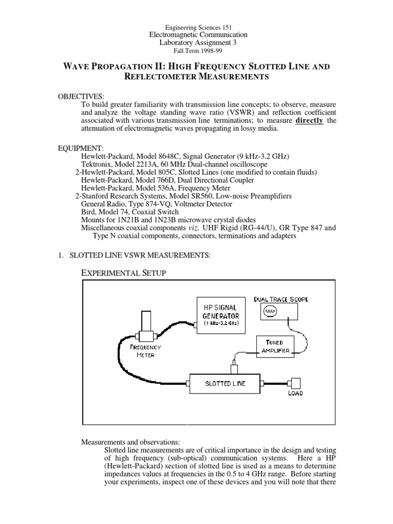 Engineering Sciences 151. Electromagnetic Communication Laboratory ...