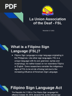 FSL Training for Inclusive Education | PDF | Sign Language | Hand