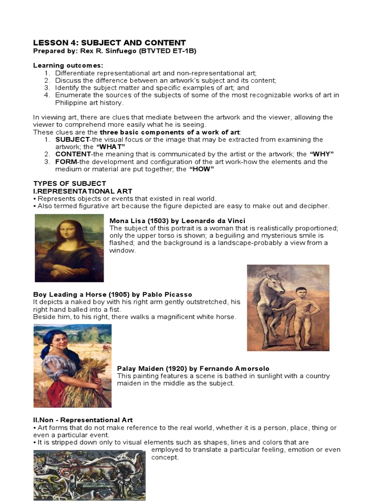 Lesson 4 | PDF | Abstract Art | Representation (Arts)