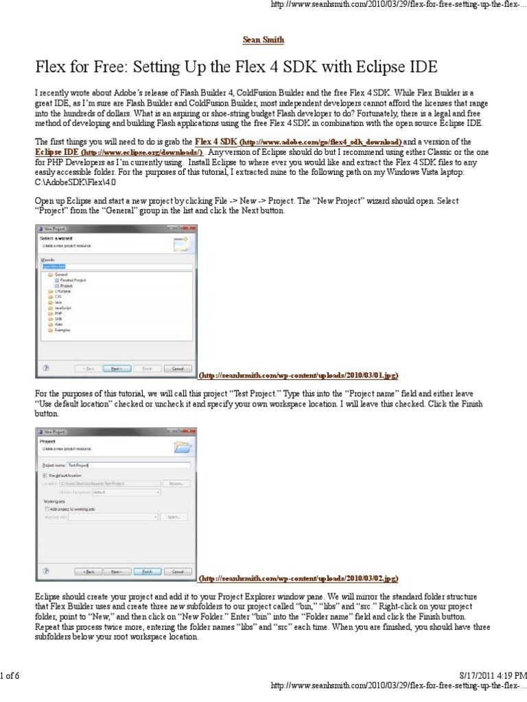 Setting Up The Flex 4 SDK With Eclipse IDE | PDF | Apache Flex | Adobe Flash