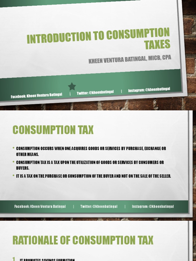 Chapter 1 Introduction To Consumption Taxes | PDF | Value Added Tax | Taxes