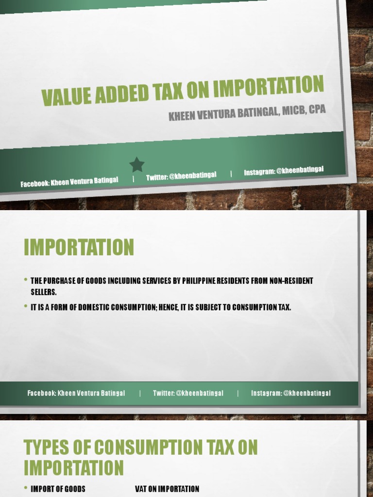 Chapter 2 VAT On Importation | Download Free PDF | Value Added Tax | Taxes