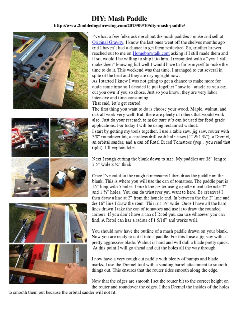 DIY Wood Mash Paddle Instructions | PDF | Metalworking | Tools