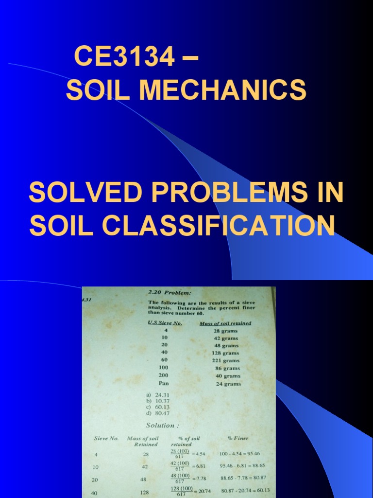 Solved Problems in Soil Classification | PDF Solved Problems in Soil Classification | PDF