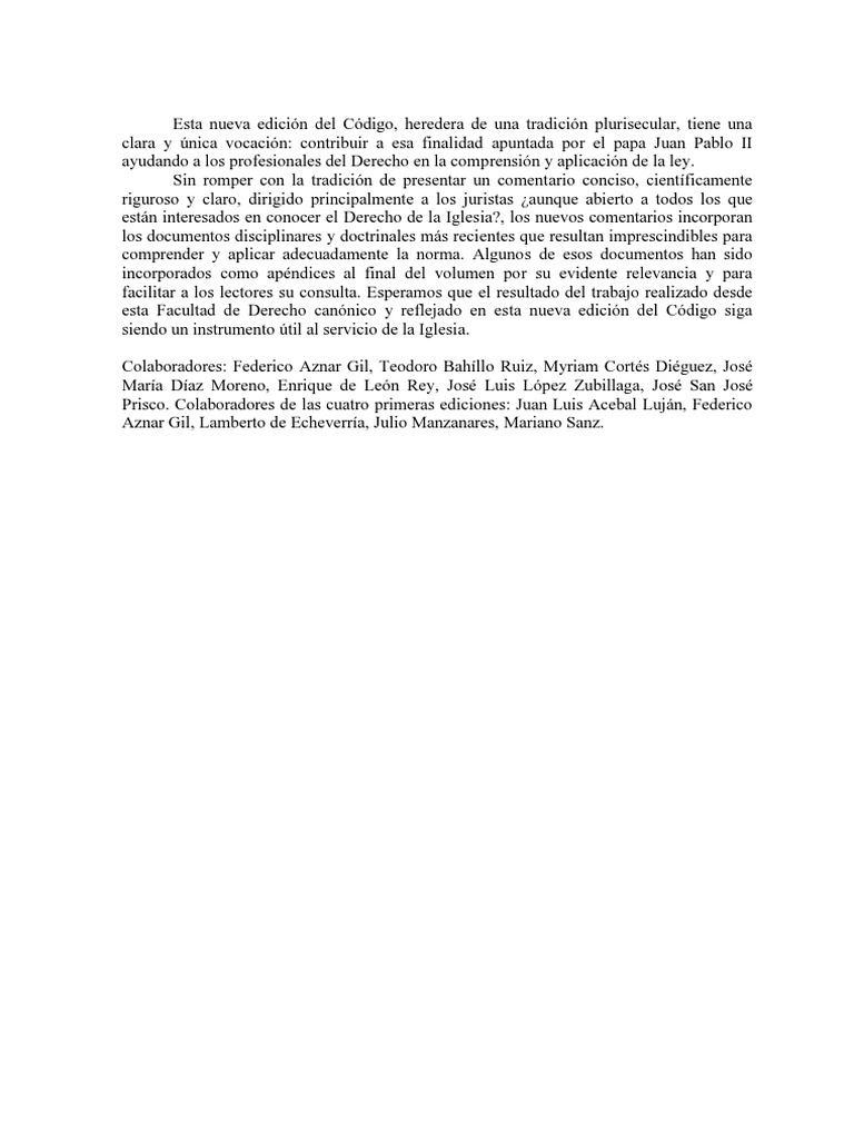 Codigo de Derecho Canonico Edicion Bilin | PDF
