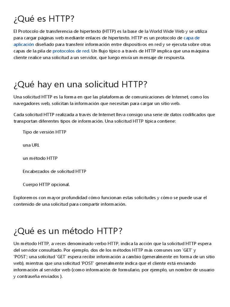 Que Es HTTP | PDF | Protocolo de Transferencia de Hipertexto | Redes