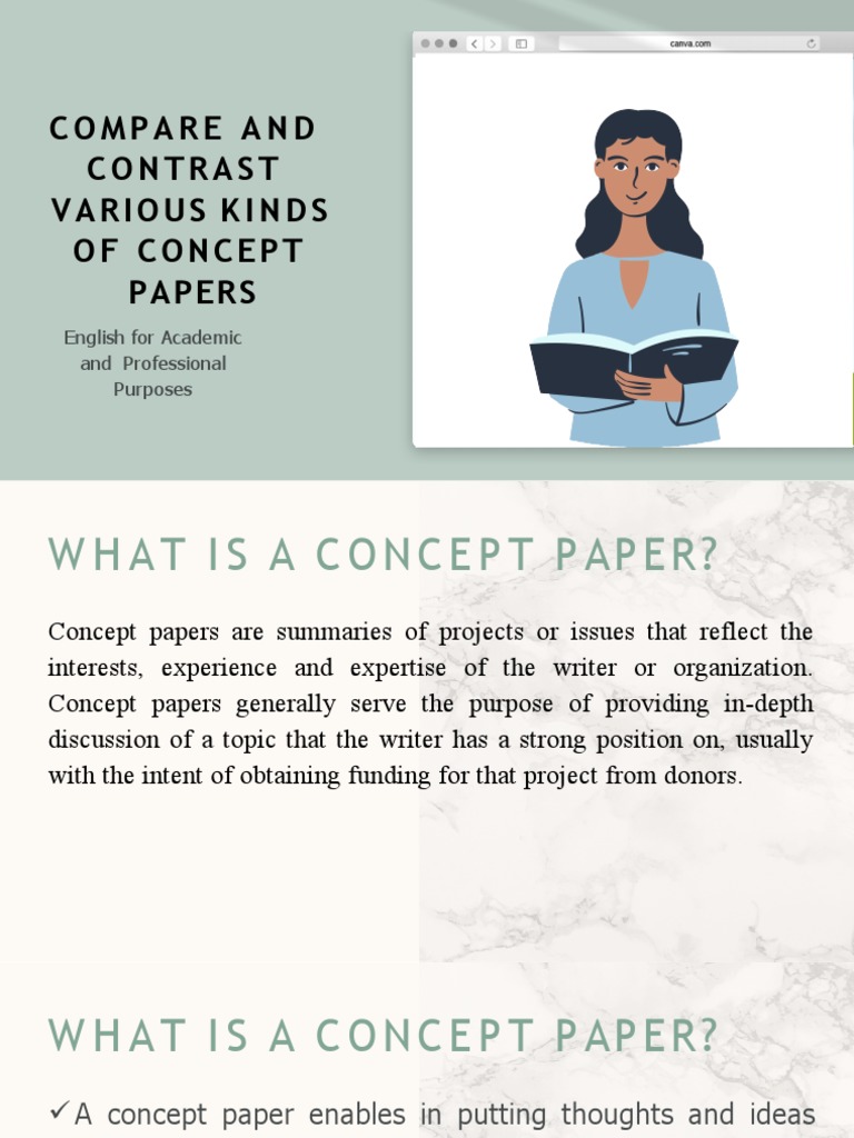 Compare and Contrast Variouskinds of Concept Papers | PDF | Methodology | Concept