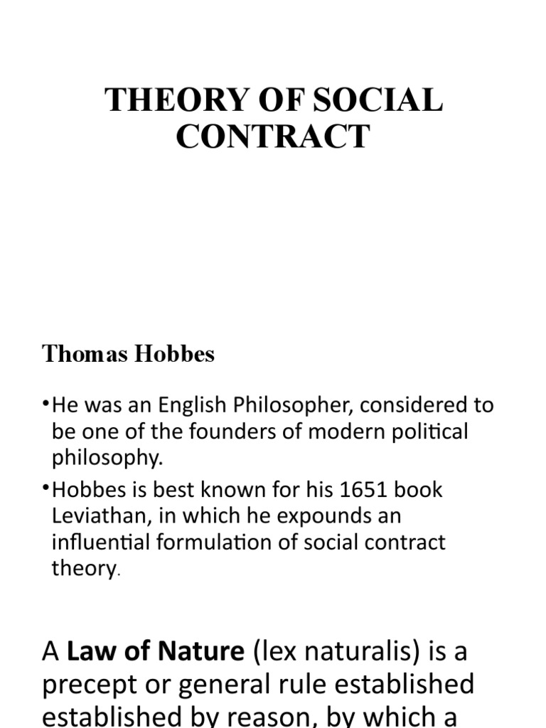 Theory of Social Contract | PDF | Natural Law | Sovereignty