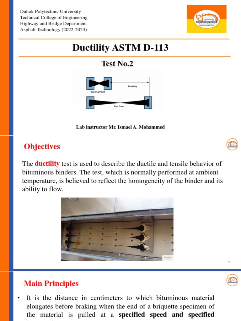 Ductility ASTM D-113 | PDF | Ductility | Asphalt