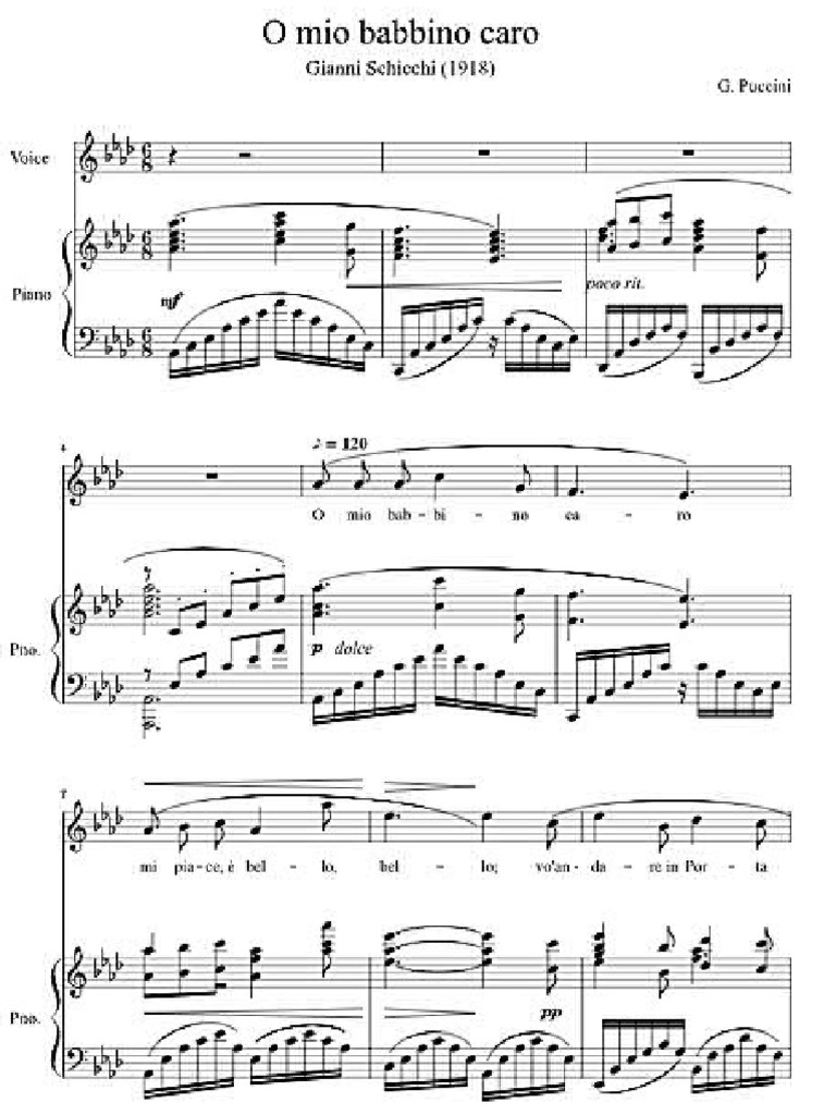 PARTITUR O MIO BABBINO CARO | PDF