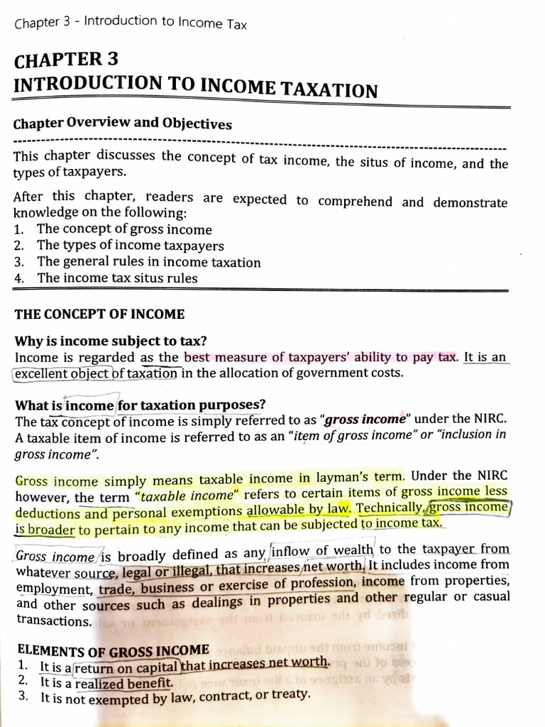 Chapter 3 Incometax Pdf Gross Income Taxes