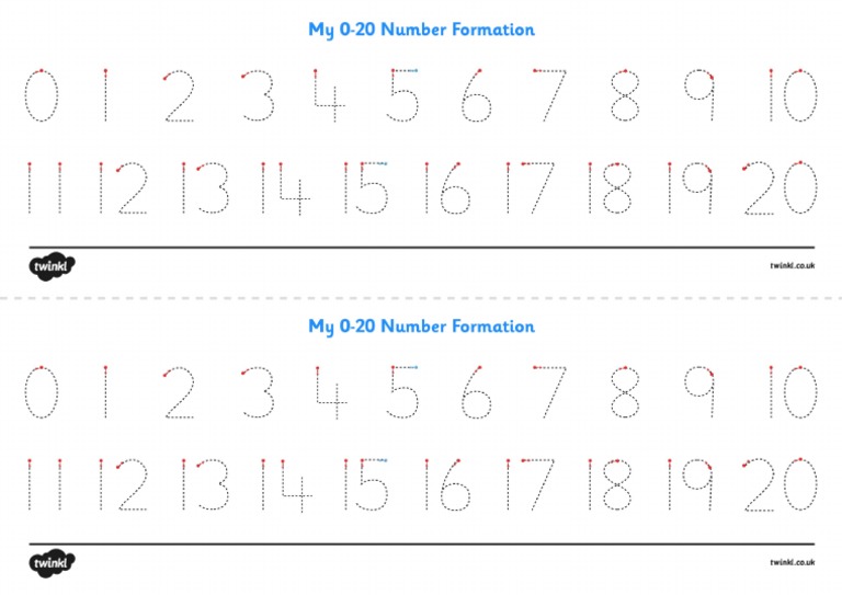 Number Formation To 20 - Reception | PDF