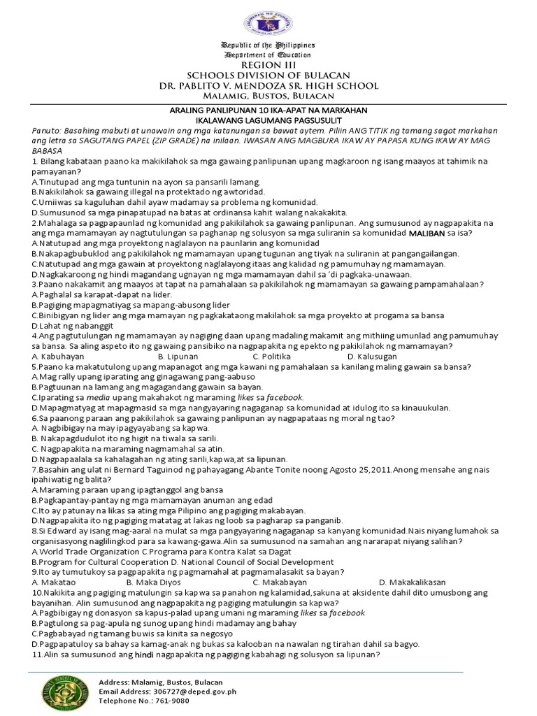 Q4 Summative 2 | PDF