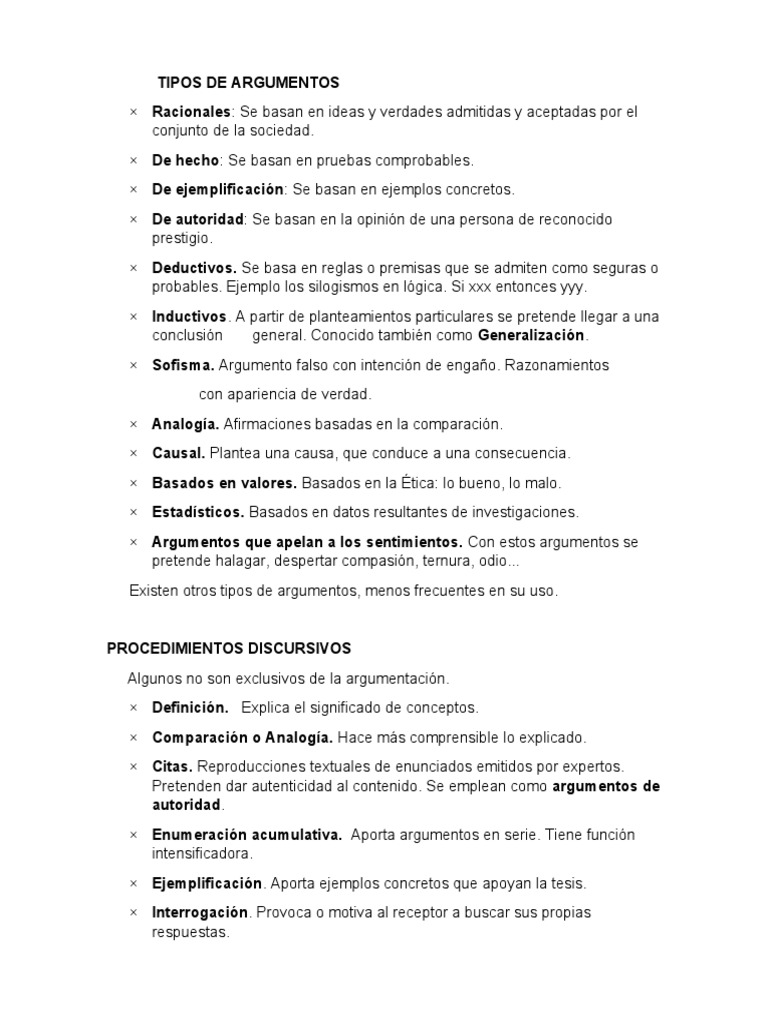 10 Tipos de Argumentos | PDF