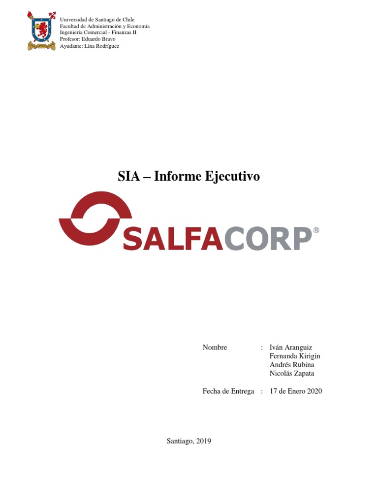 PRE INFORME 1 y 2 SALFACORP FINAL 1 PDF | PDF | Estado de resultados | Capital de trabajo
