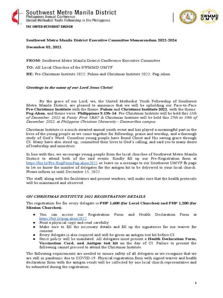 Pre CI and CI 2022 - Memorandum | PDF