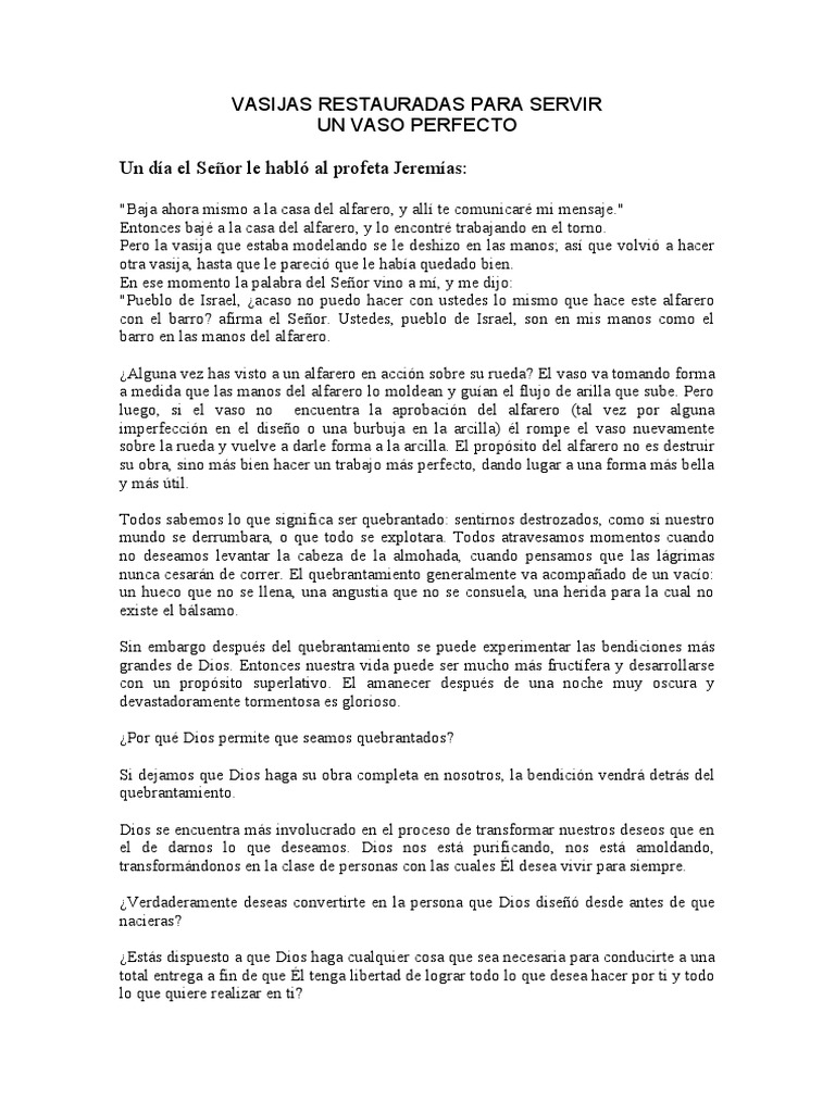 Vasijas Restauradas para Servir | PDF | Jesús | San Pedro