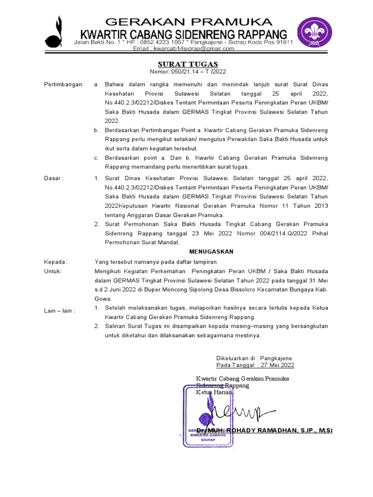 Surat Tugas SBH | PDF