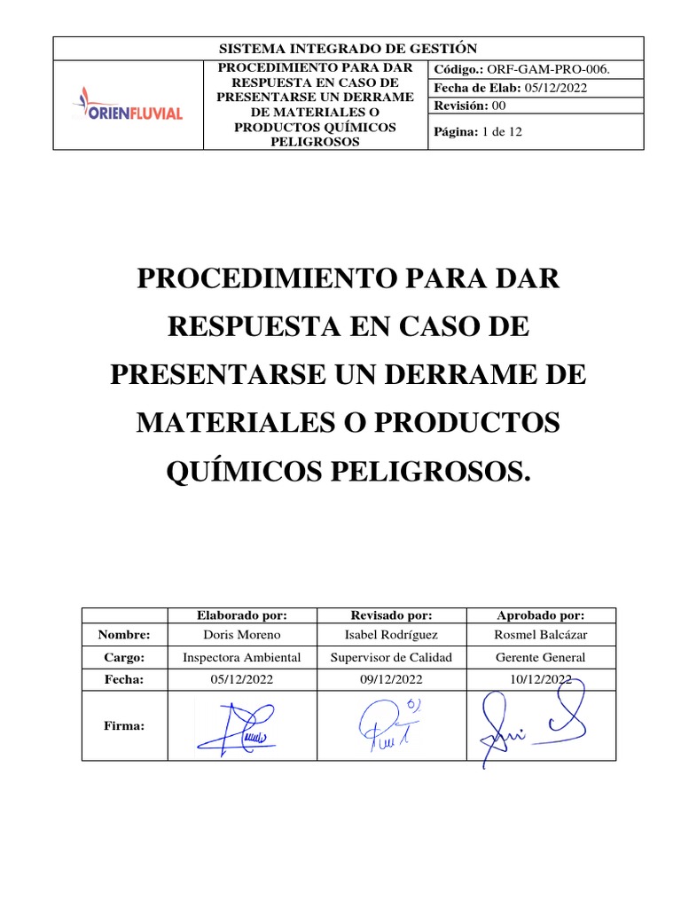 Sgi Sga PR 006 | PDF | Entorno natural | Residuos