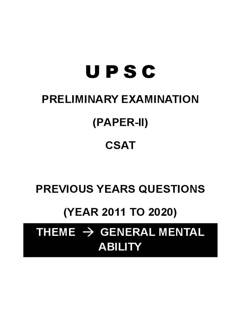 General Mental Ability 2011 To 2020 | PDF | Length | Mirror