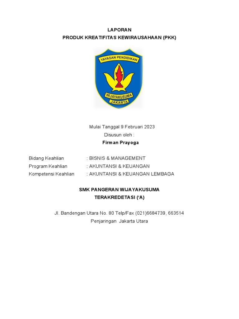 Laporan PKK Firman Prayoga | PDF