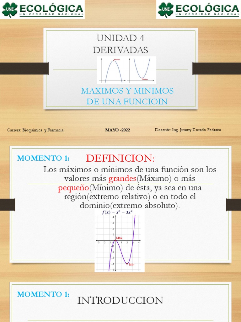 Clase12. Unidad 4 - Derivadas Maximo y Minimo | PDF | Derivado | Función (Matemáticas)