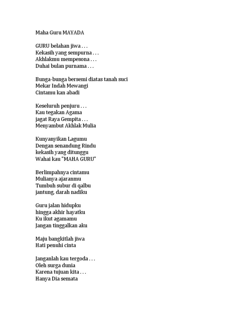 Puisi "Maha Guru" oleh Mayada | PDF