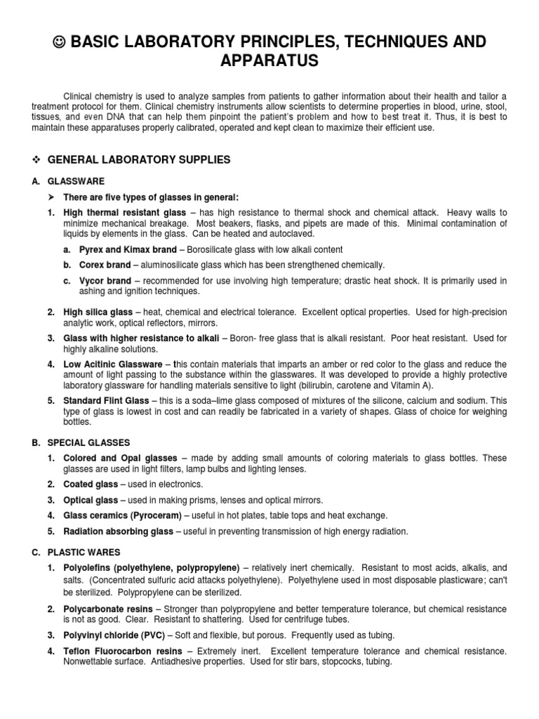 Module 2 Basic Laboratory Principles Techniques And Apparatus Pdf