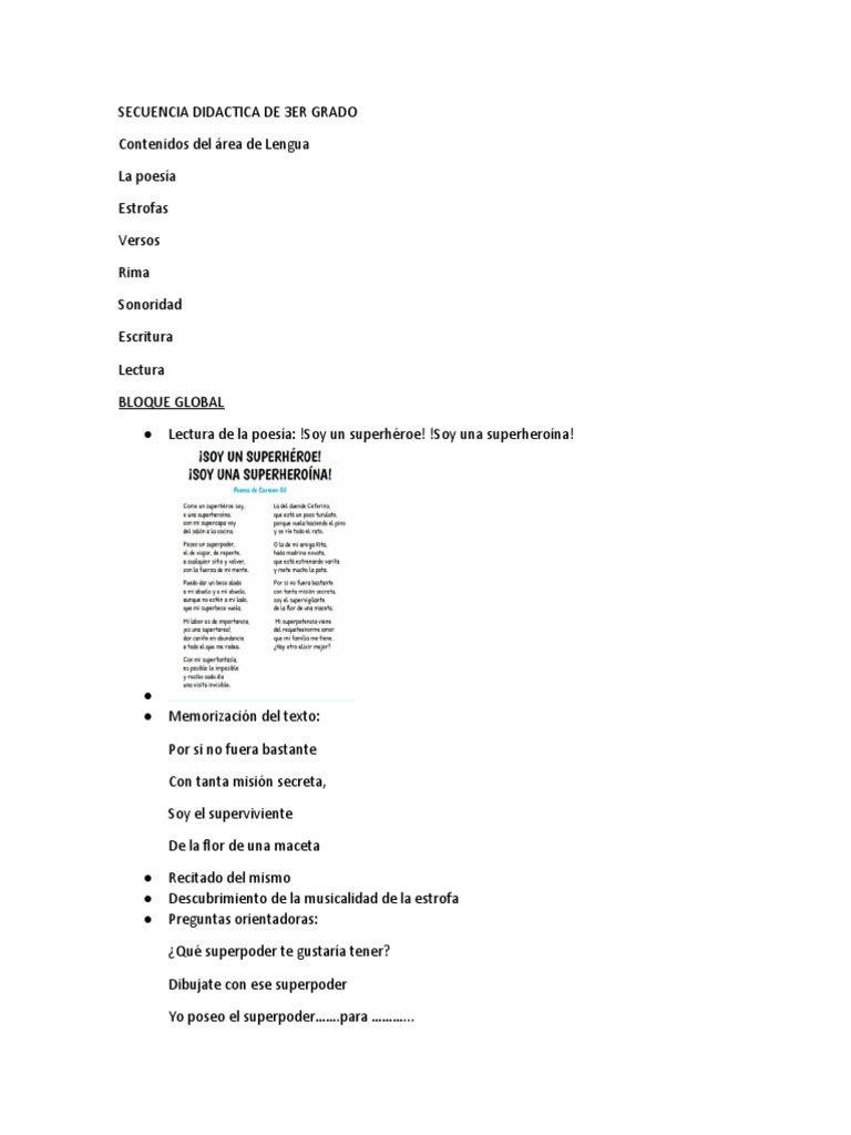 Secuencia Didactica de 3er Grado | PDF | Poesía