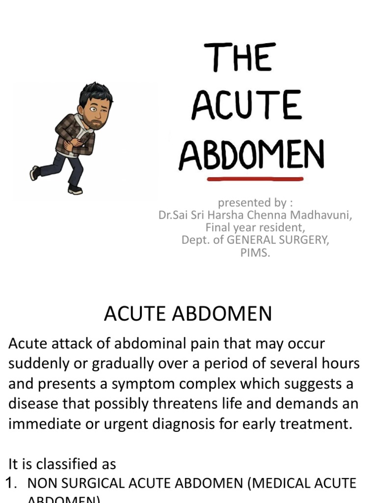 Classification and Presentation of the Surgical Acute Abdomen | PDF ...