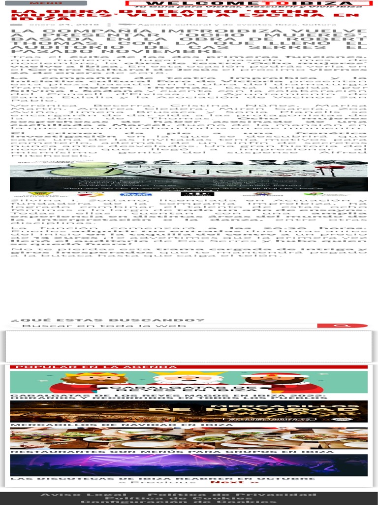 La Obra de Teatro 'Ocho Mujeres' Vuelve A Escena en Ibiza - Qué Hacer en Ibiza | PDF | Arte ...