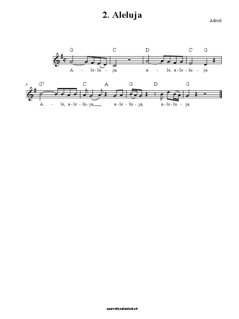 Noty - C2 - Aleluja - ADRIEL | PDF