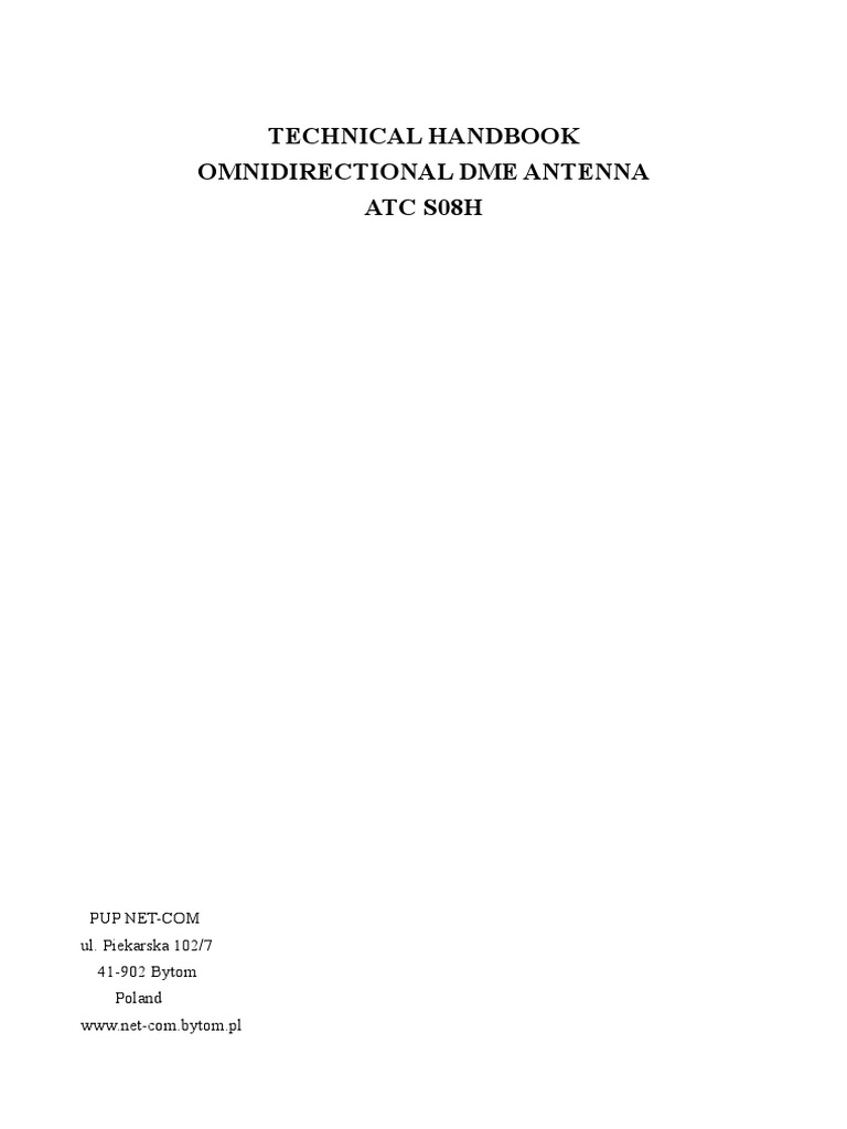 ATC S08H Handbook - Manual de La Antena | PDF | Antenna (Radio) | Coaxial Cable
